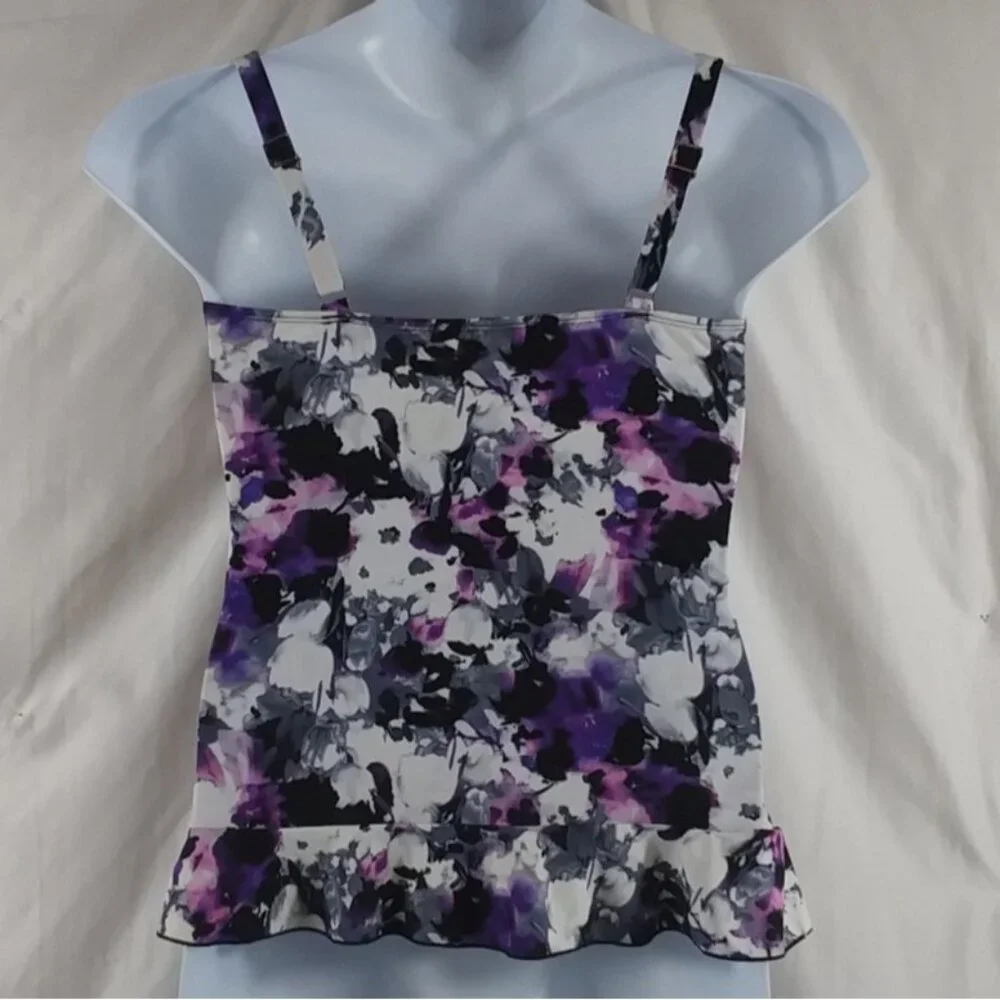 Mycoco | Swim | Mycoco Womens Purple White Floral Swimsuit Top W Padded ...